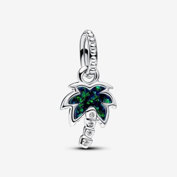 Pandora | Jewelry | Pandora Opalescent Green Palm Tree Dangle Charm ...